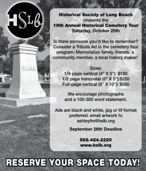 Cemetery Tour Tribute Ads - Historical Society of Long Beach